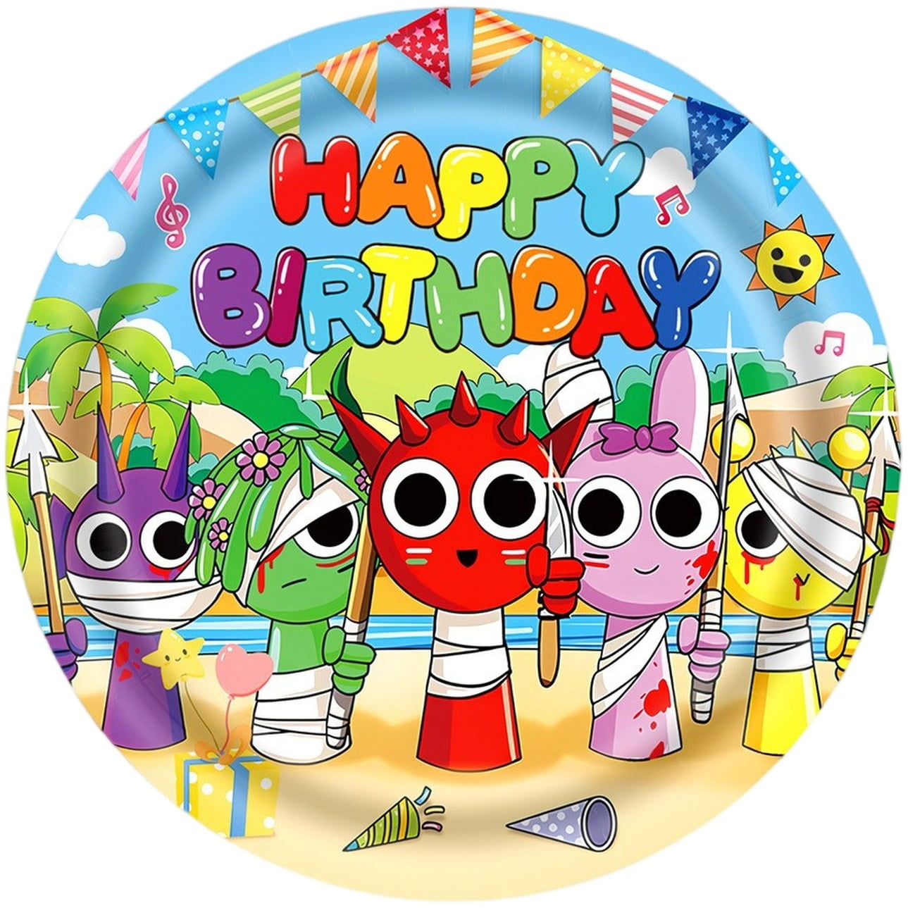 Sprunki Birthday Decorations Set- 102Pcs Sprunki Party Supplies Kids ...