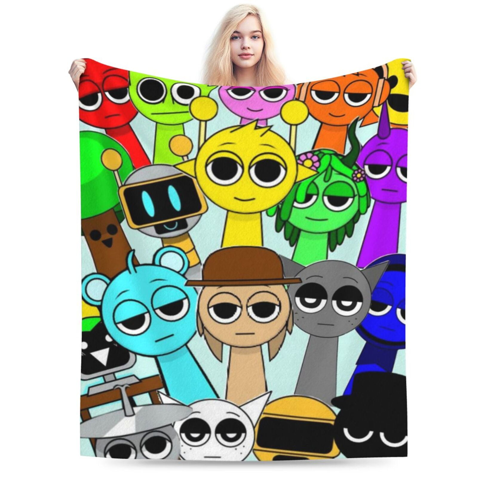 Sprunki Blanket Fuzzy Plush Bed Blanket Cozy Fluffy Air Condition Quilt ...