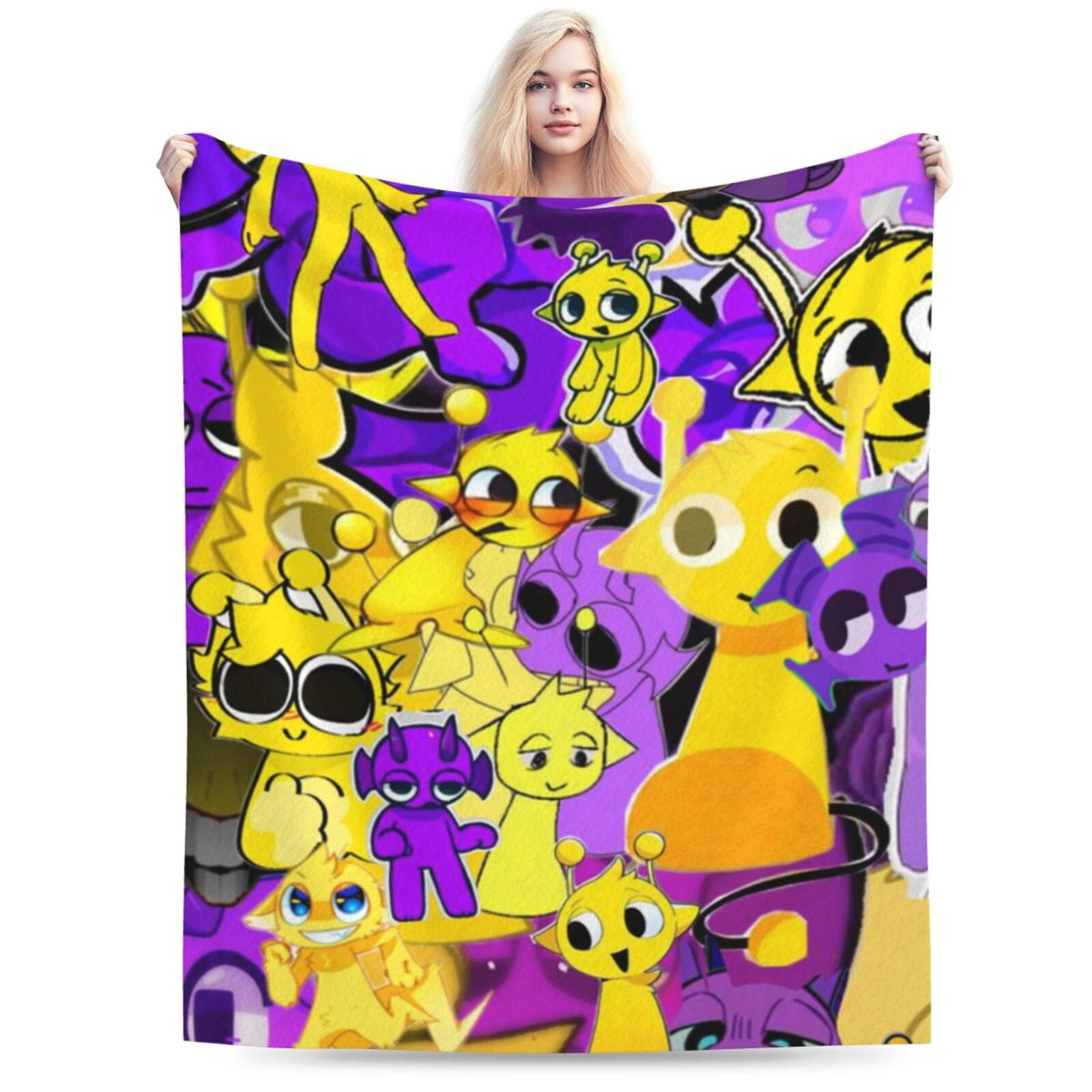 Sprunki Blanket Fuzzy Plush Bed Blanket Cozy Fluffy Air Condition Quilt ...