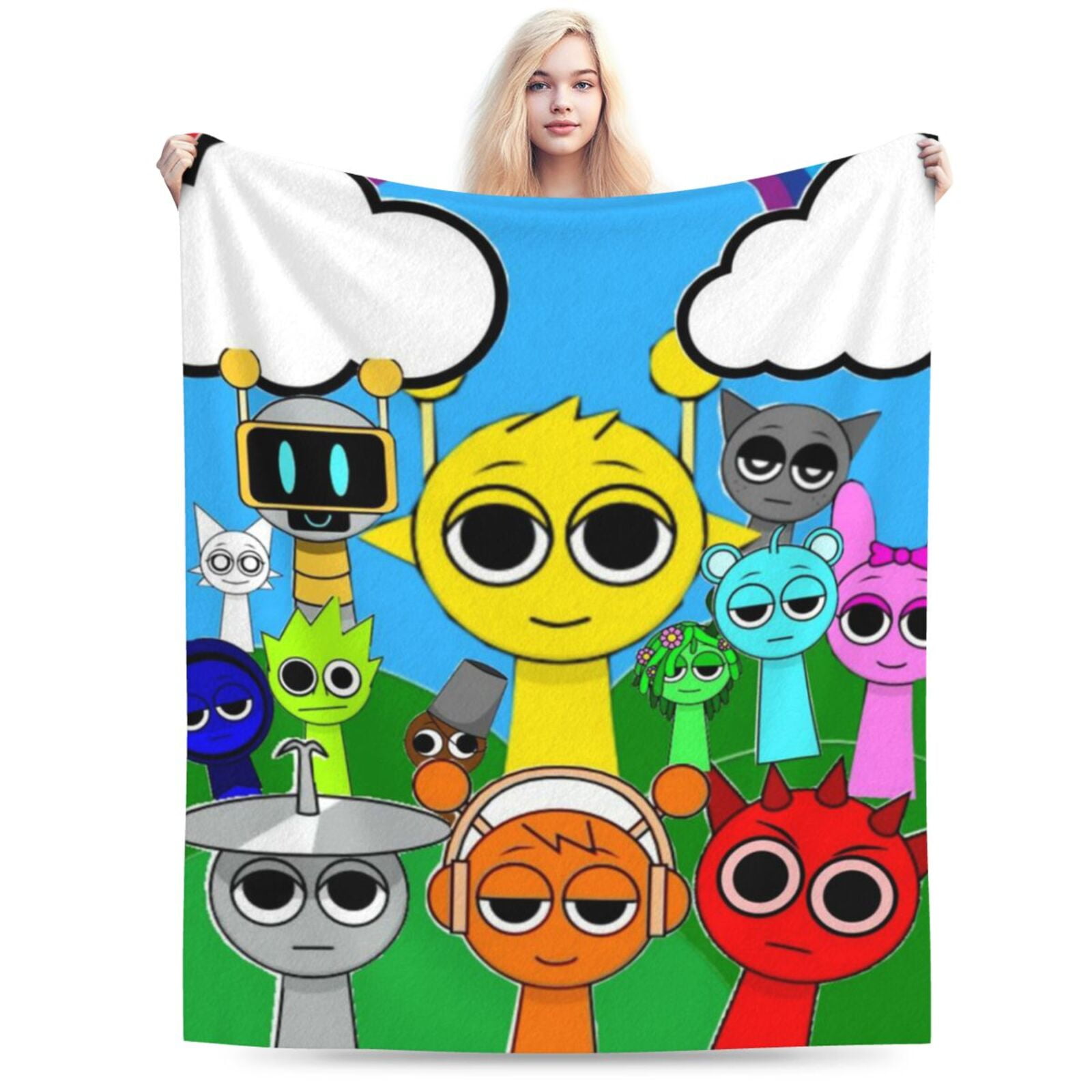 Sprunki Blanket Fuzzy Plush Bed Blanket Cozy Fluffy Air Condition Quilt ...