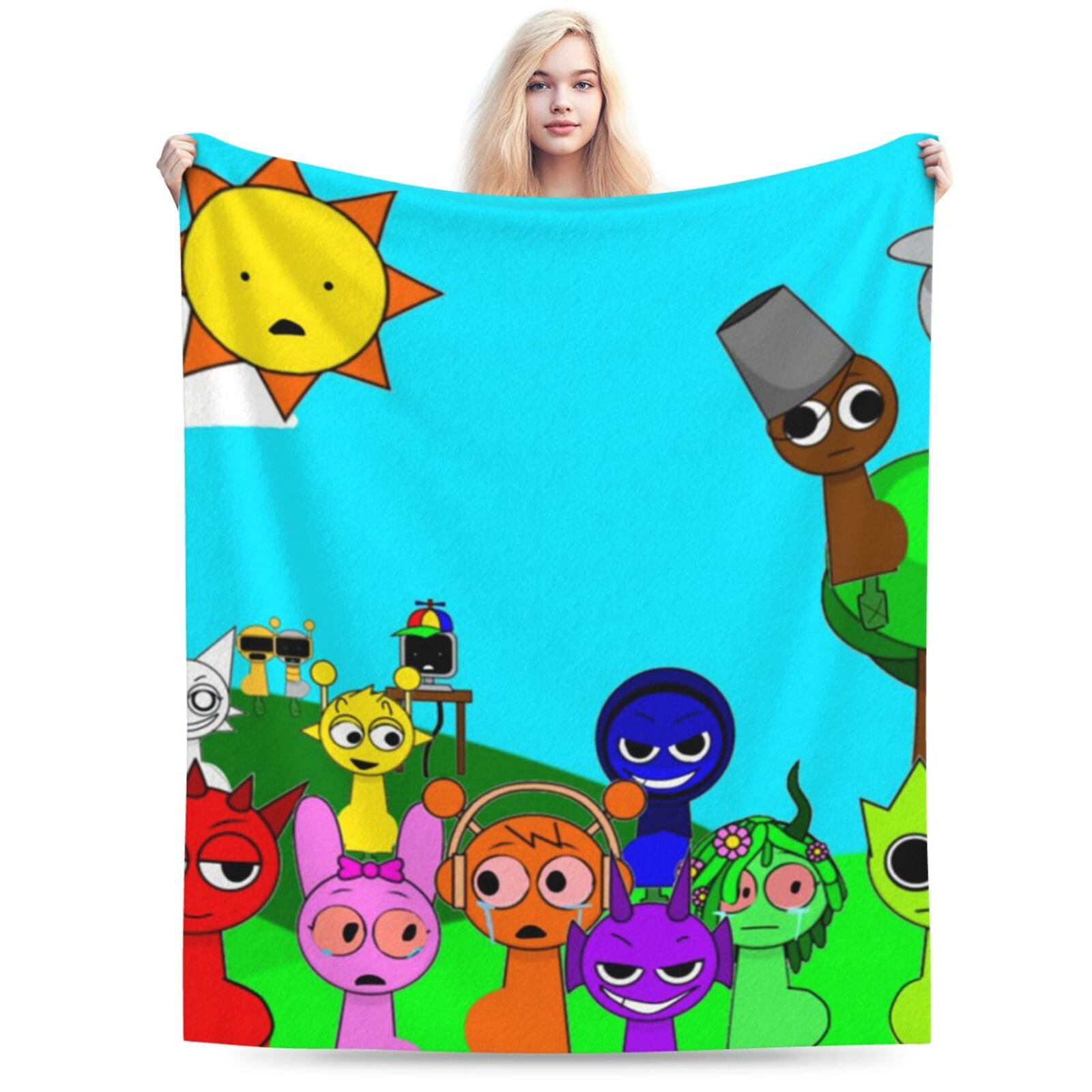 Sprunki Blanket Fuzzy Plush Bed Blanket Cozy Fluffy Air Condition Quilt ...