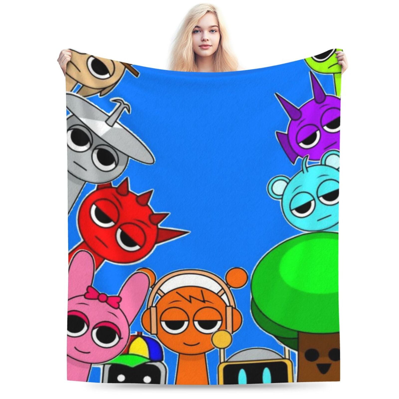 Sprunki Blanket Fuzzy Plush Bed Blanket Cozy Fluffy Air Condition Quilt ...