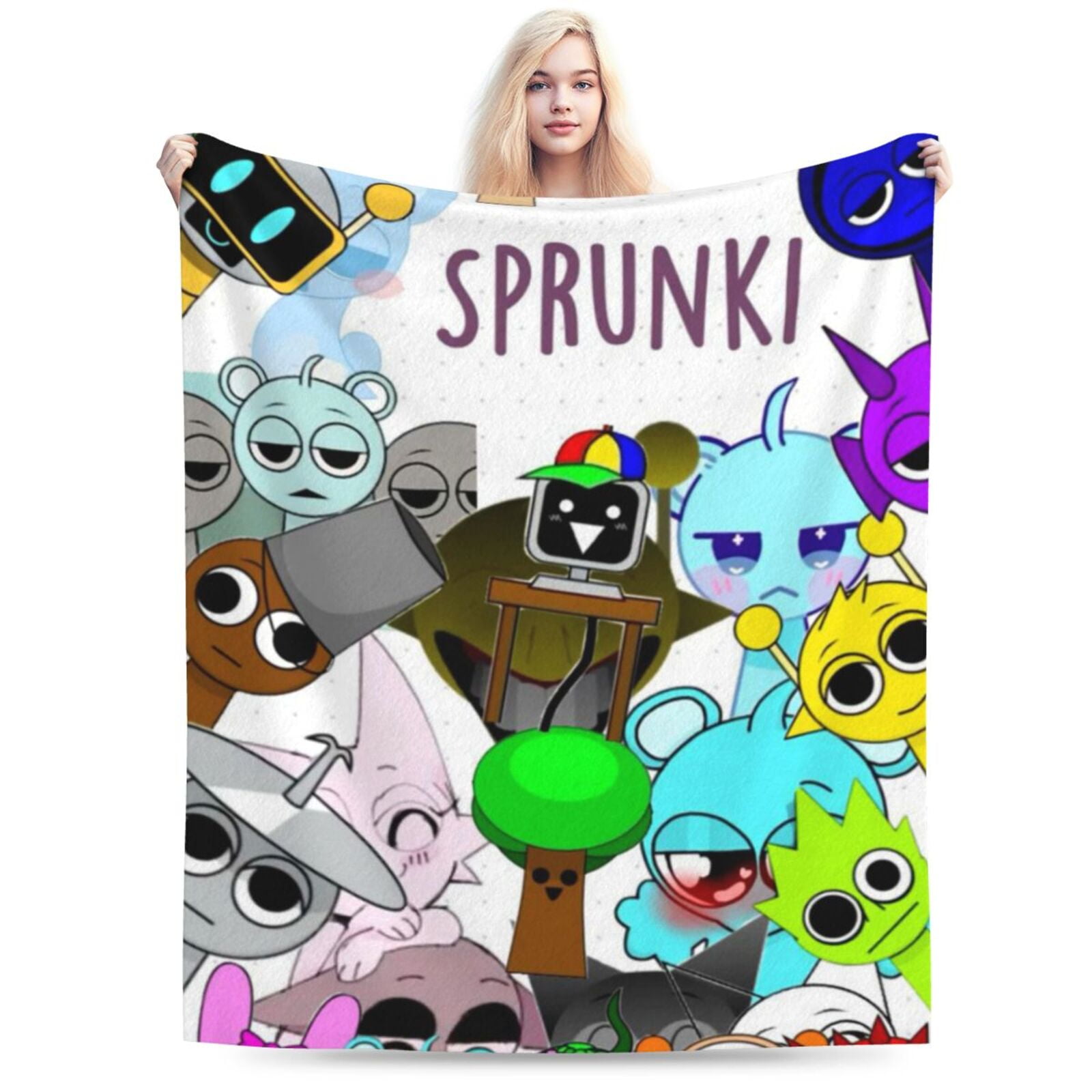 Sprunki Blanket Fuzzy Plush Bed Blanket Cozy Fluffy Air Condition Quilt ...