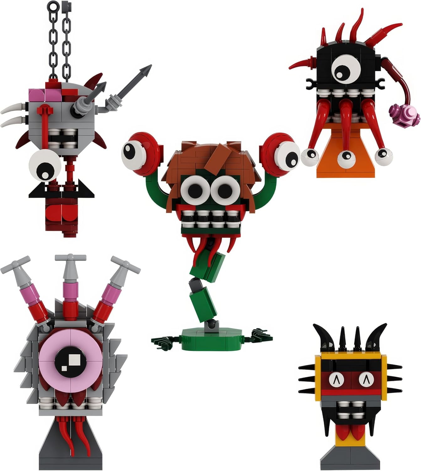 Sprunki Building Block Characters Set, Cartoon Animal Figures, Creative ...