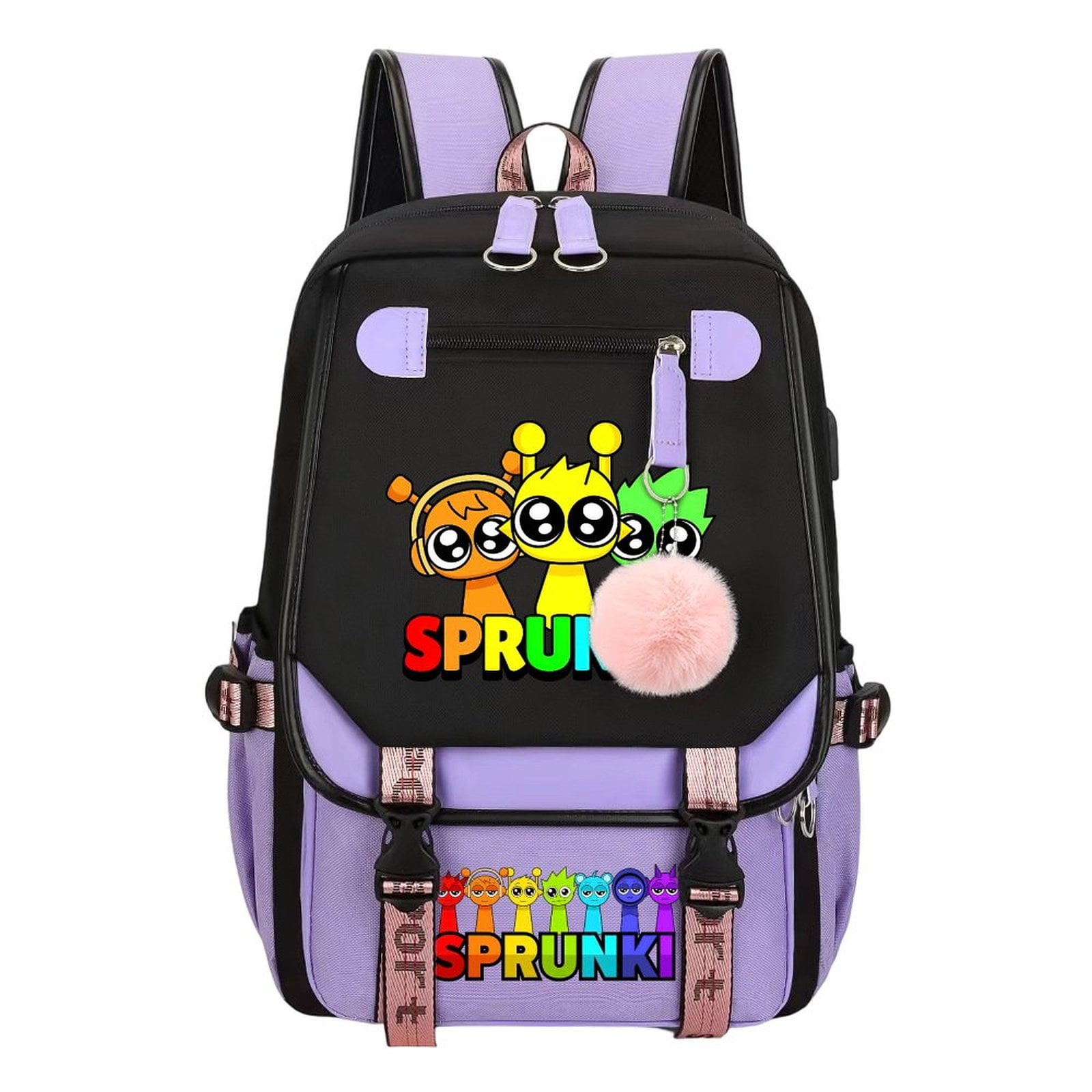 Sprunki Cartoon Backpack Casual Laptop Shoulders Backpack Fashion ...
