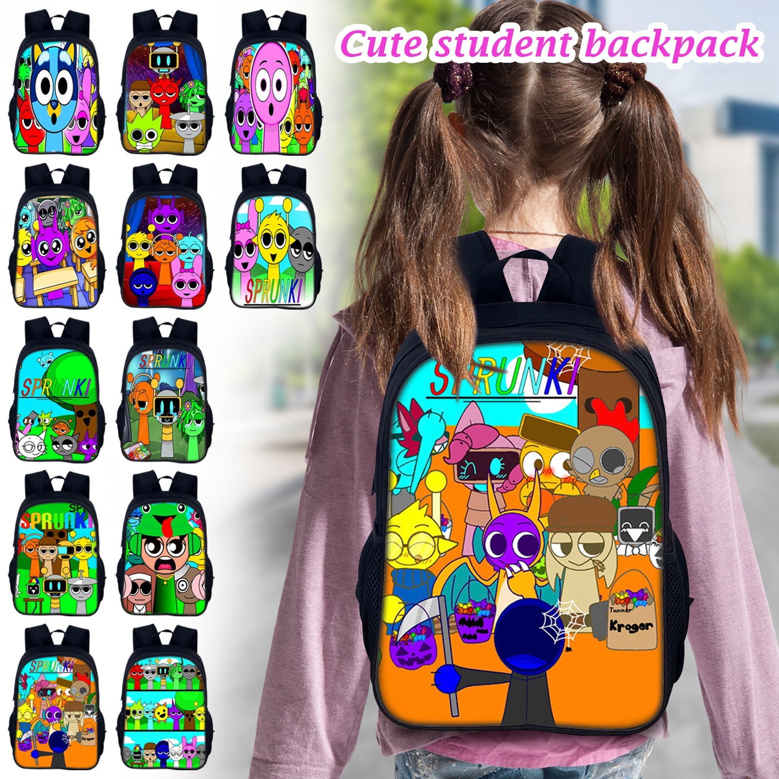 Sprunki Cartoon Backpack for School 1PC Sprunki Backpack Large Backpack ...