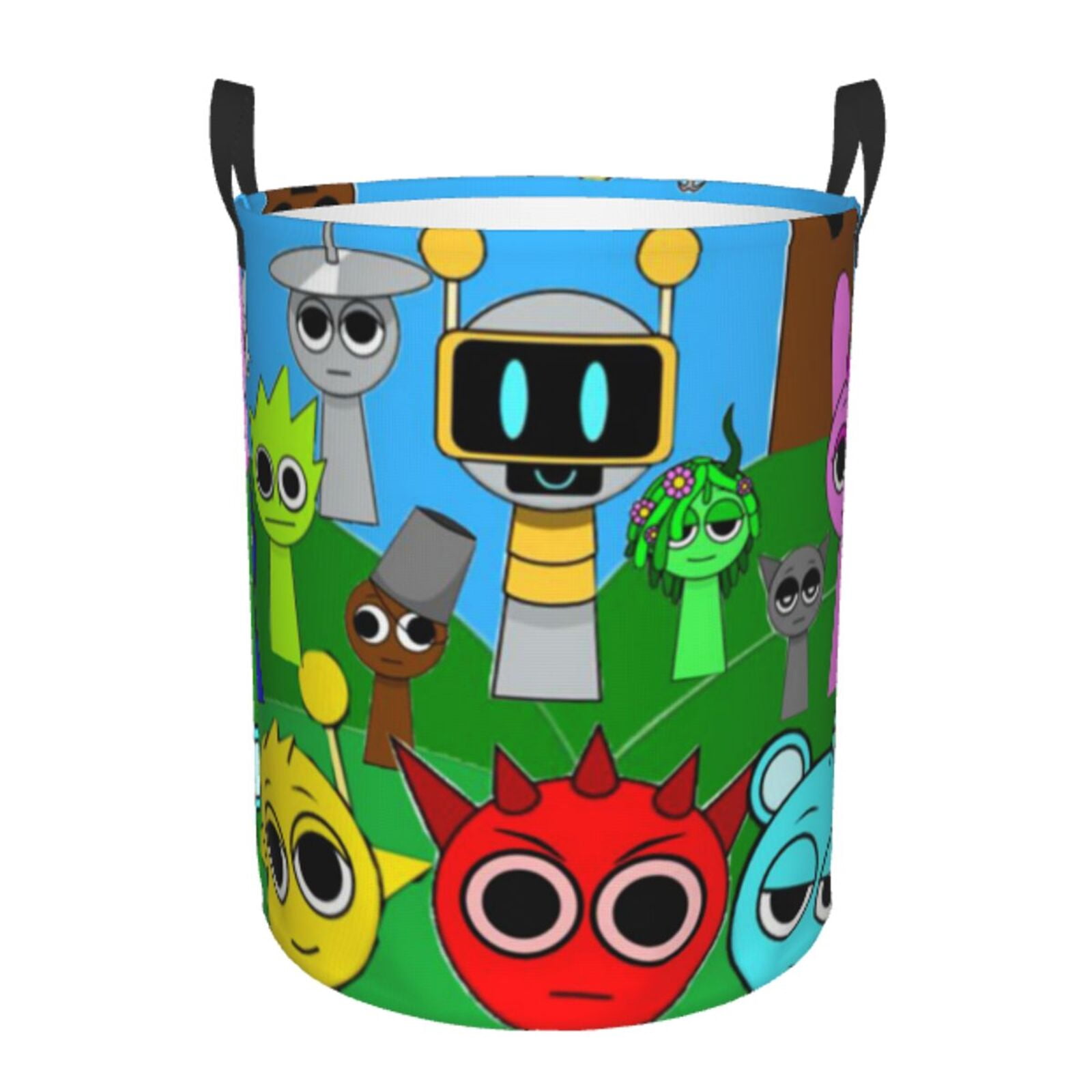 Sprunki Circular Hamper With Handle Storage Basket Circular Storage Bin ...