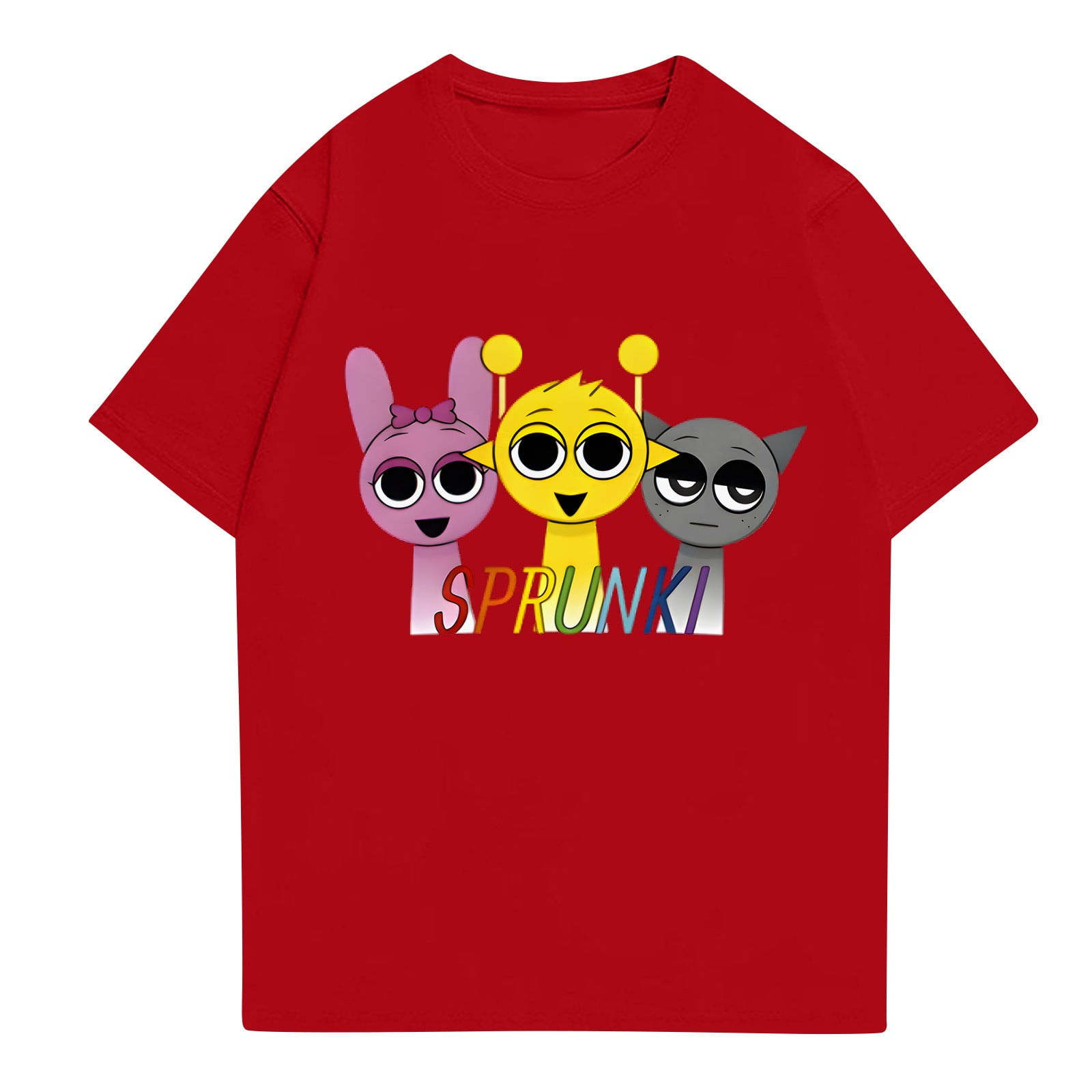 Sprunki Clothes Sprunki T-Shirts Short Sleeve Sprunki Game Character ...