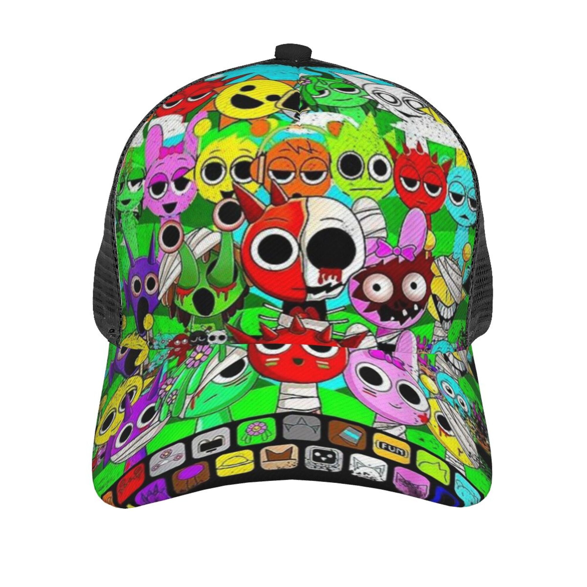 Sprunki Fashion Hip Hop Hat Style Adjustable Snap Button Unisex Curved ...