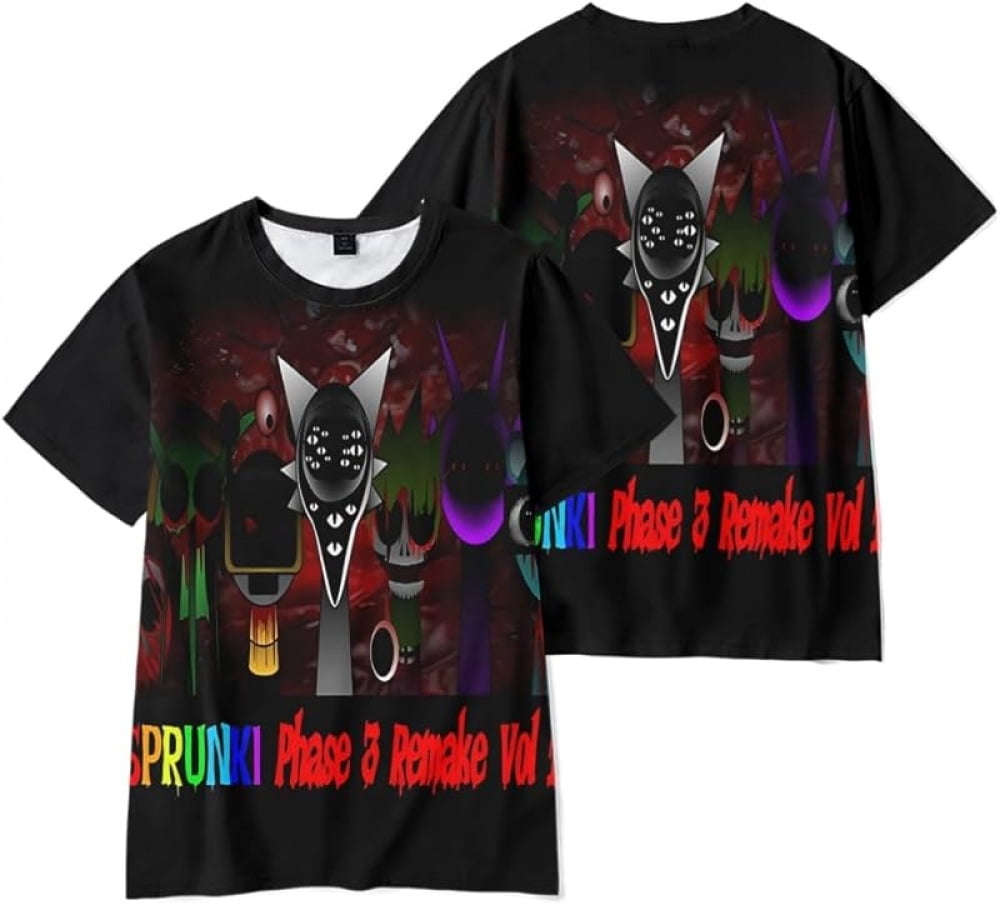 Sprunki Figure Shirt for Fans Gift Boys Sprunki T-Shirt Kids Sprunki 3D ...