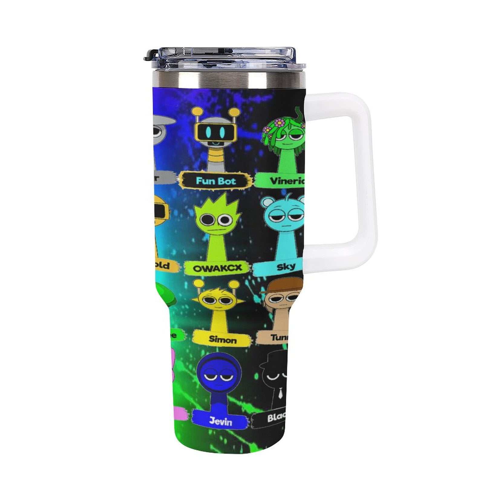 Sprunki Game 40oz Water Bottle Fits in Cup Holder Stainless Steel ...