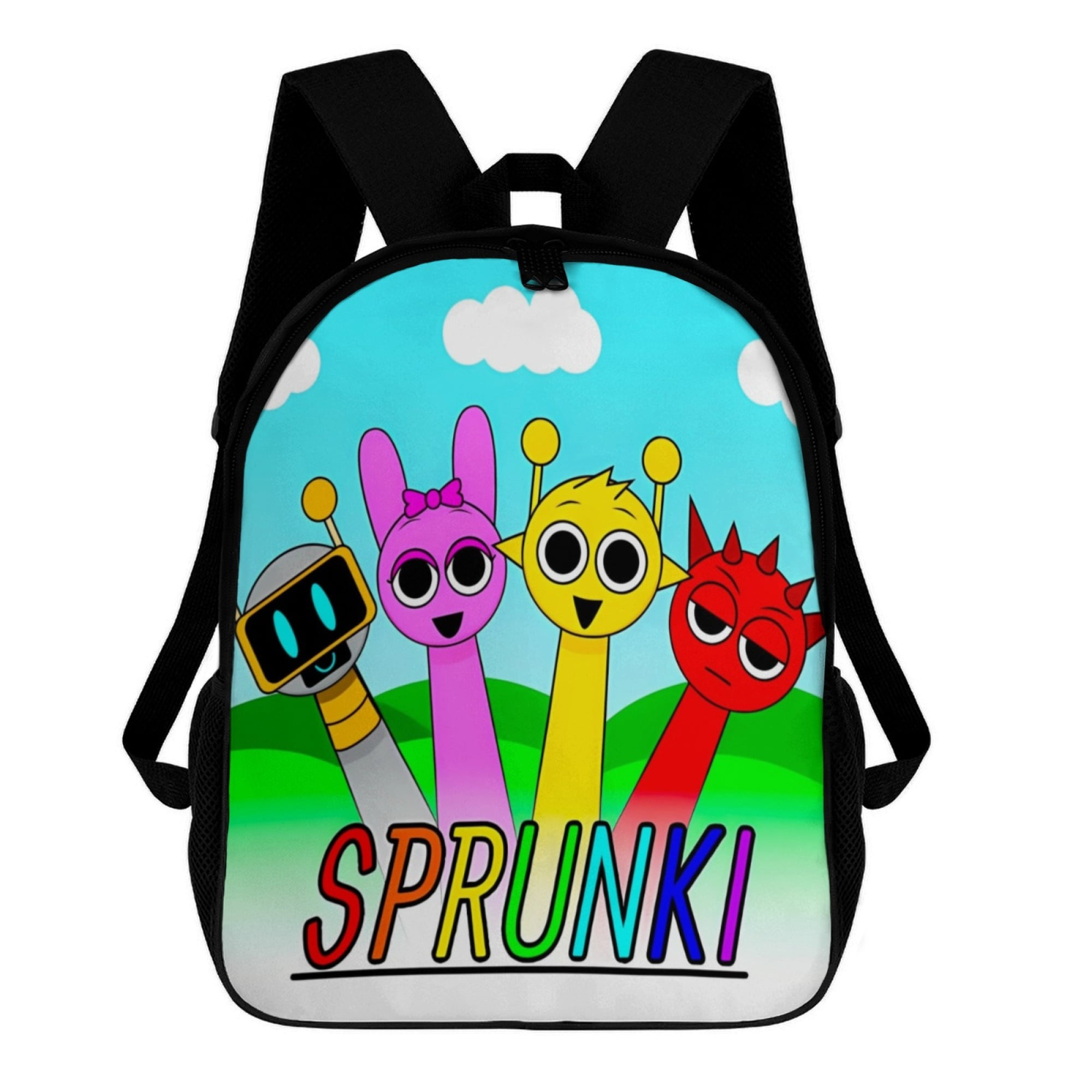 Sprunki Game Backpack Cartoon School Bag 12inch Backpack Lightening ...