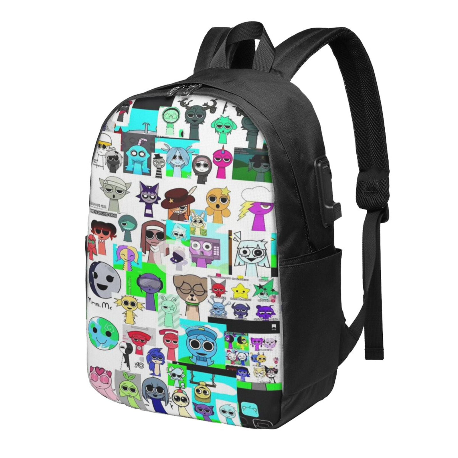 Sprunki Game USB Backpack 17 IN Laptop Bags Bookbags Travel School ...
