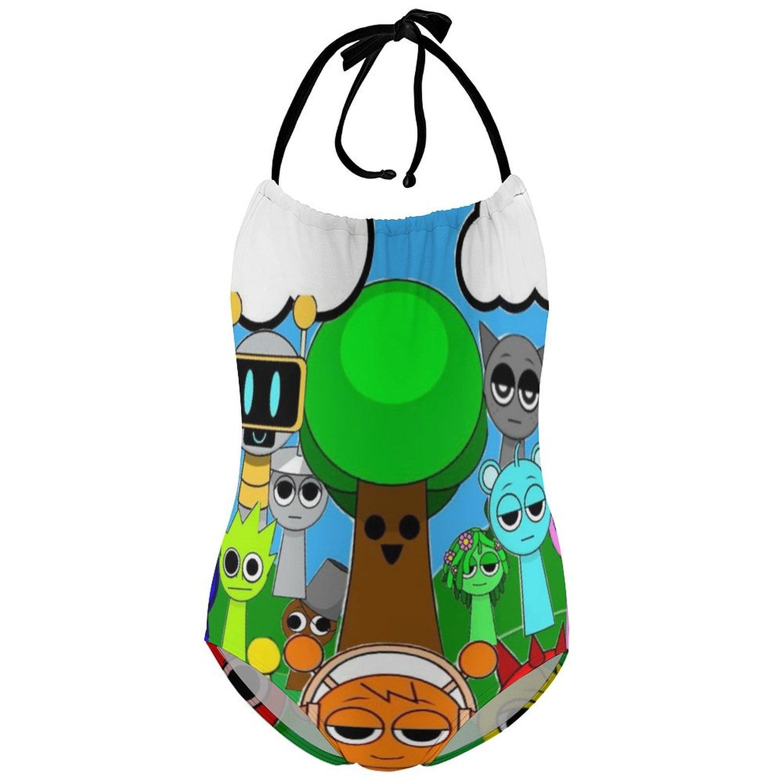 Sprunki Girls One Piece Swimsuits Quick Dry Bathing Suit Swimwear ...