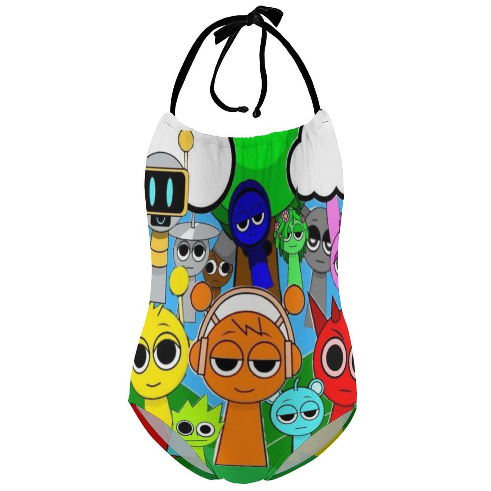 Sprunki Girls One Piece Swimsuits Quick Dry Bathing Suit Swimwear ...