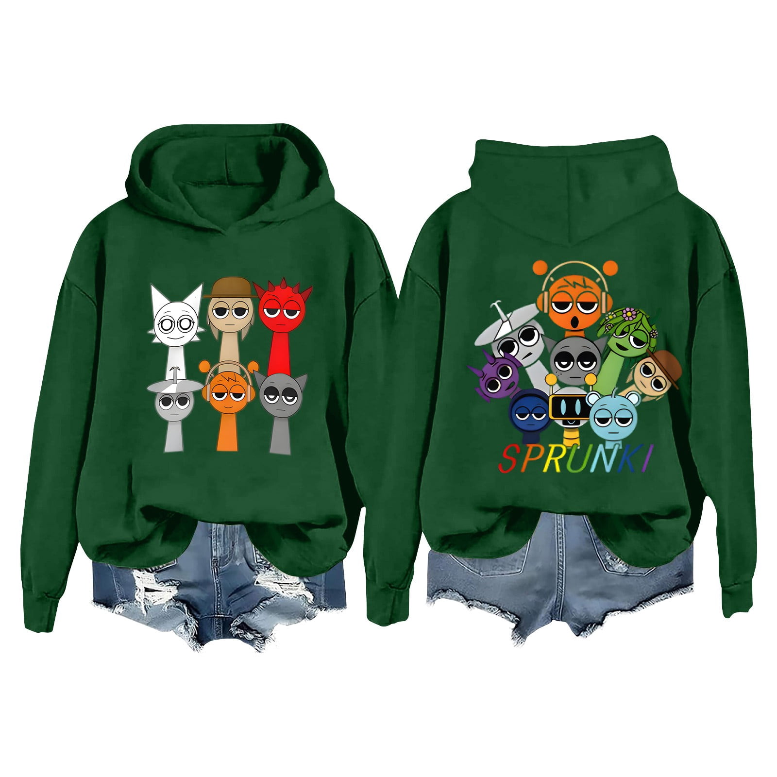 Sprunki Hoodies Women Music Adventure Game Sprunki Clothes Long Sleeve ...