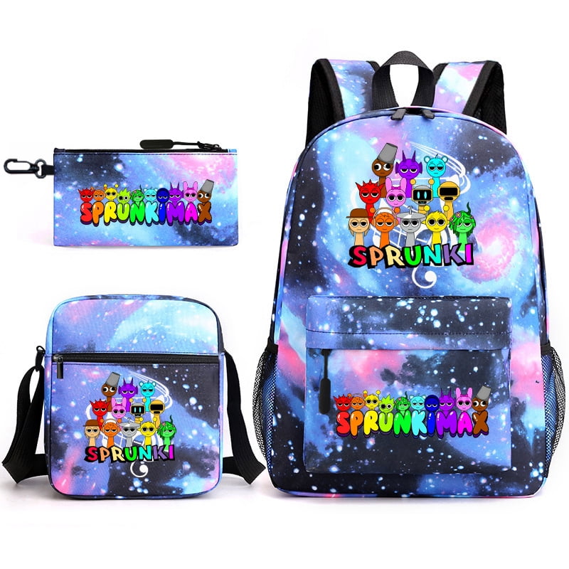 Sprunki Incrediblebox backpack three piece set rhythm box starry sky ...