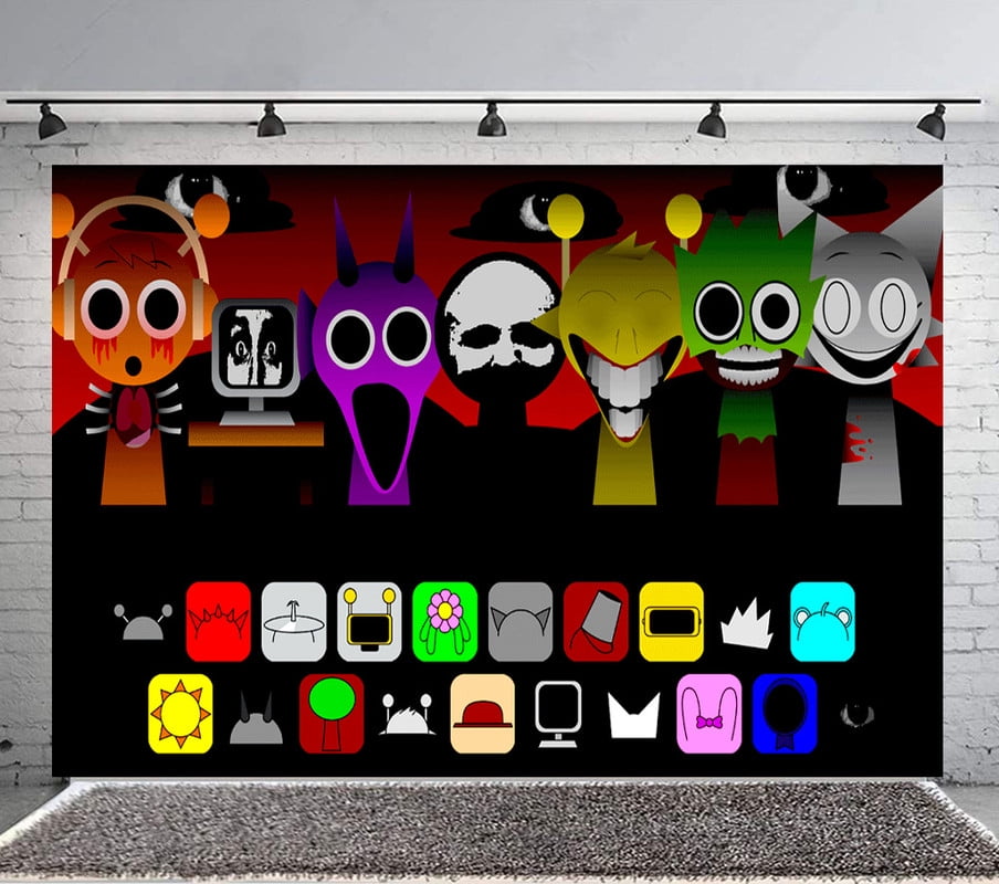 Sprunki Incredibox Backdrop Banner Party Supplies Poster Movie Theme ...