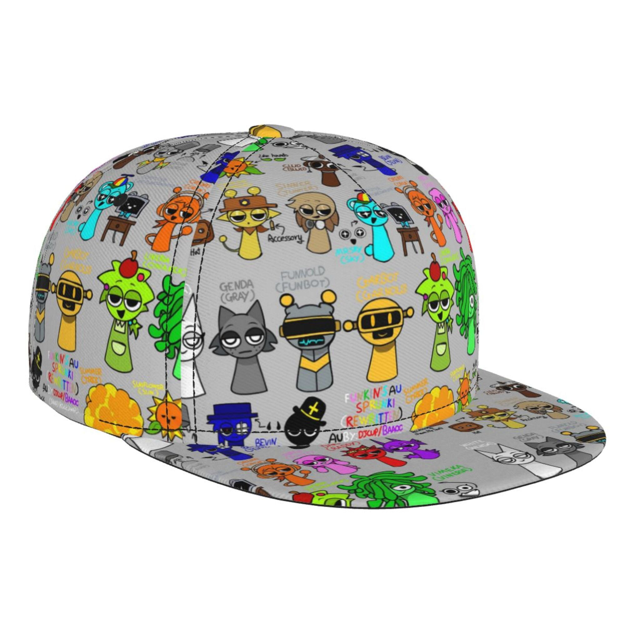 Sprunki Incredibox Brim Bill Baseball Cap Adjustable Snapback Hat Hip ...