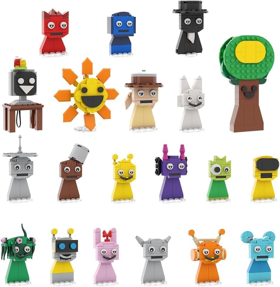 Sprunki Incredibox Building Set, Oren/Raddy/Clukr/Fun Bot 20 in 1 Mini ...