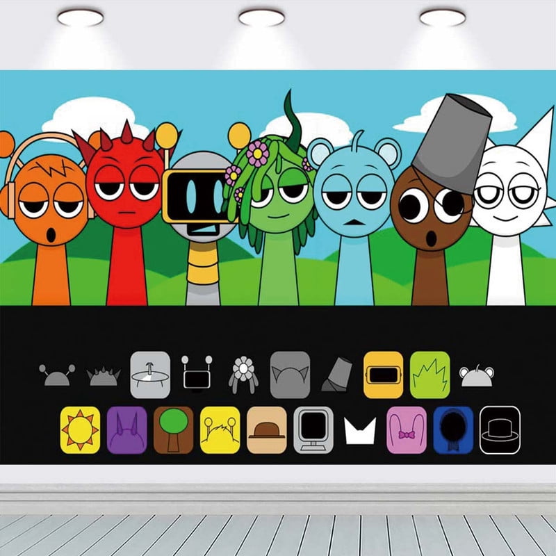 Sprunki Incredibox Party Supplies Backdrop Banner Poster Birthday ...