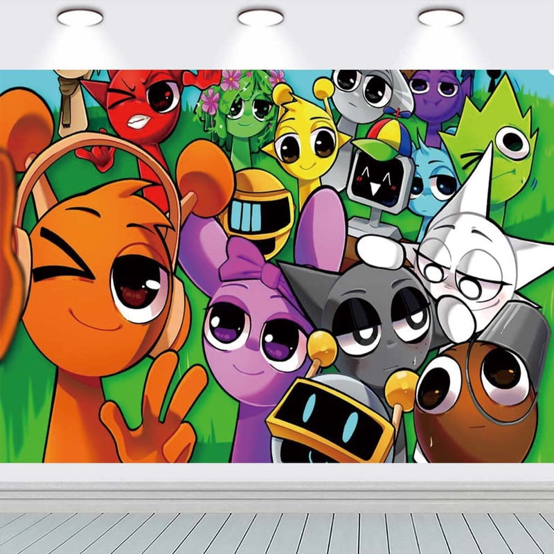 Sprunki Incredibox Party Supplies Background Backdrop Taspestry Banner ...