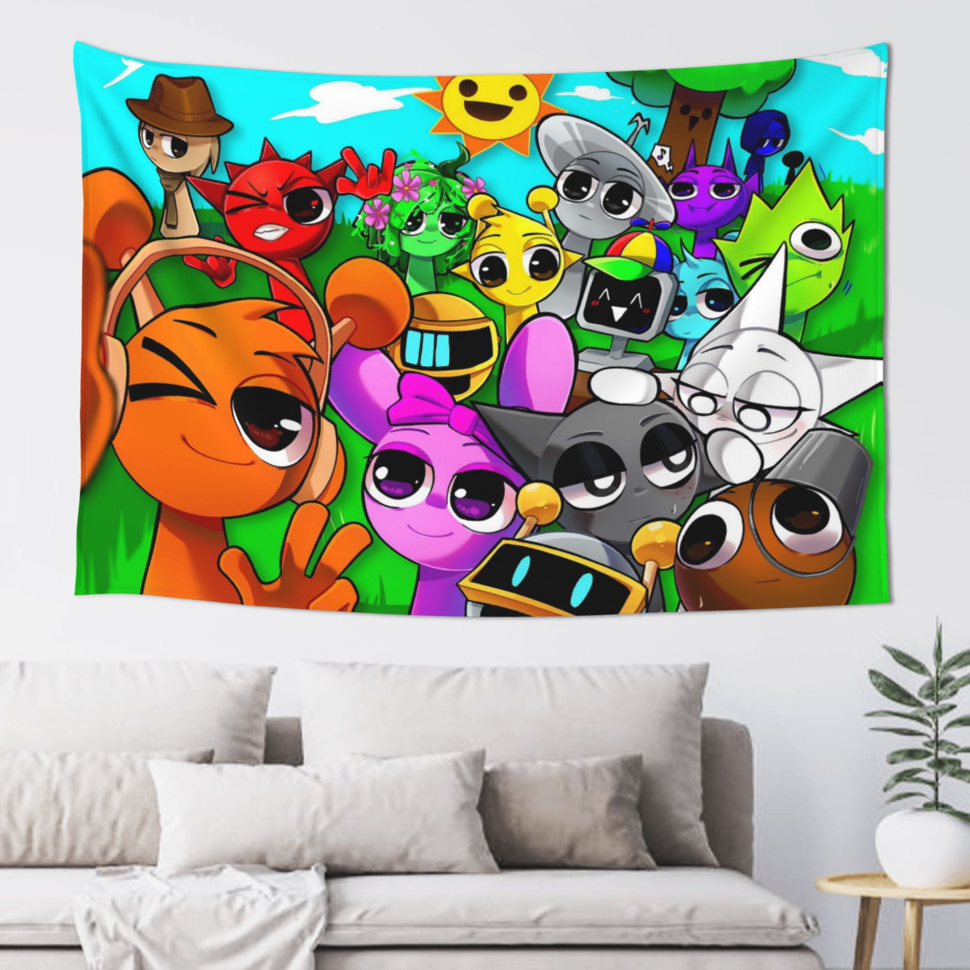 Sprunki Incredibox Tapestry Wall Hanging Aesthetic Tapestries for ...