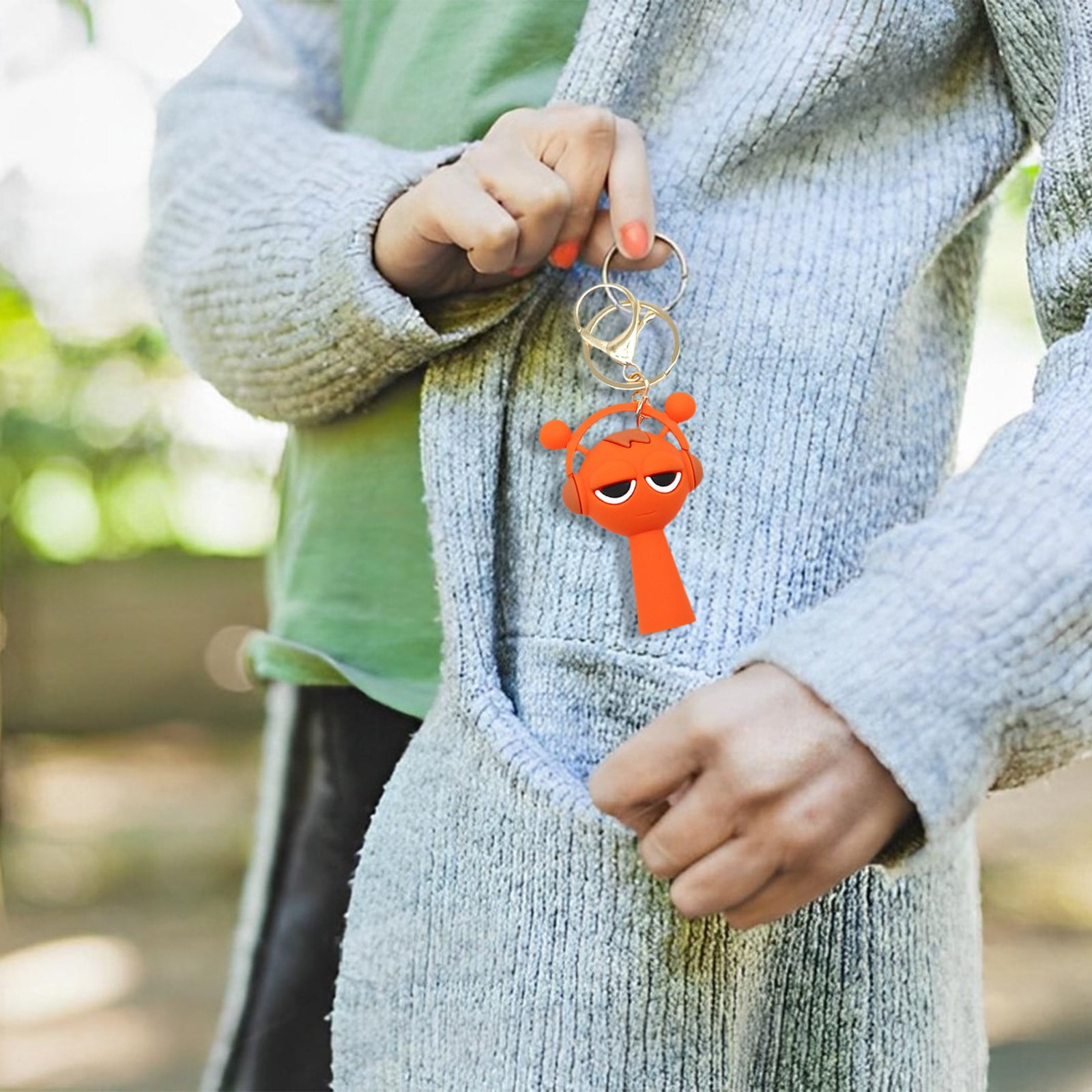 Sprunki Keychain, 3" Sprunki Orange Oren Acrylic Keychains, Mini Game ...