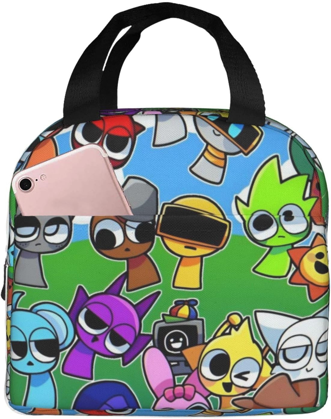 Sprunki Lunch Bag,Portable Waterproof Lunch Box Reusable Lunch Tote Bag ...