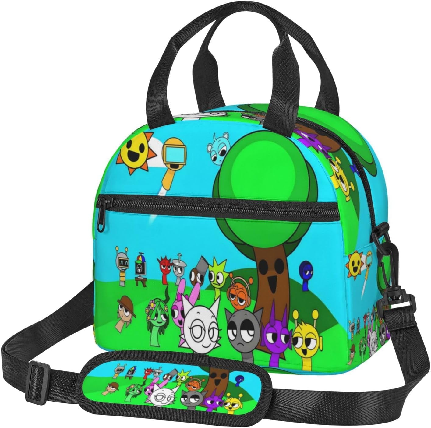 Sprunki Lunch Box Portable Lnsulation Lunch Bag With Shoulder Strap For ...