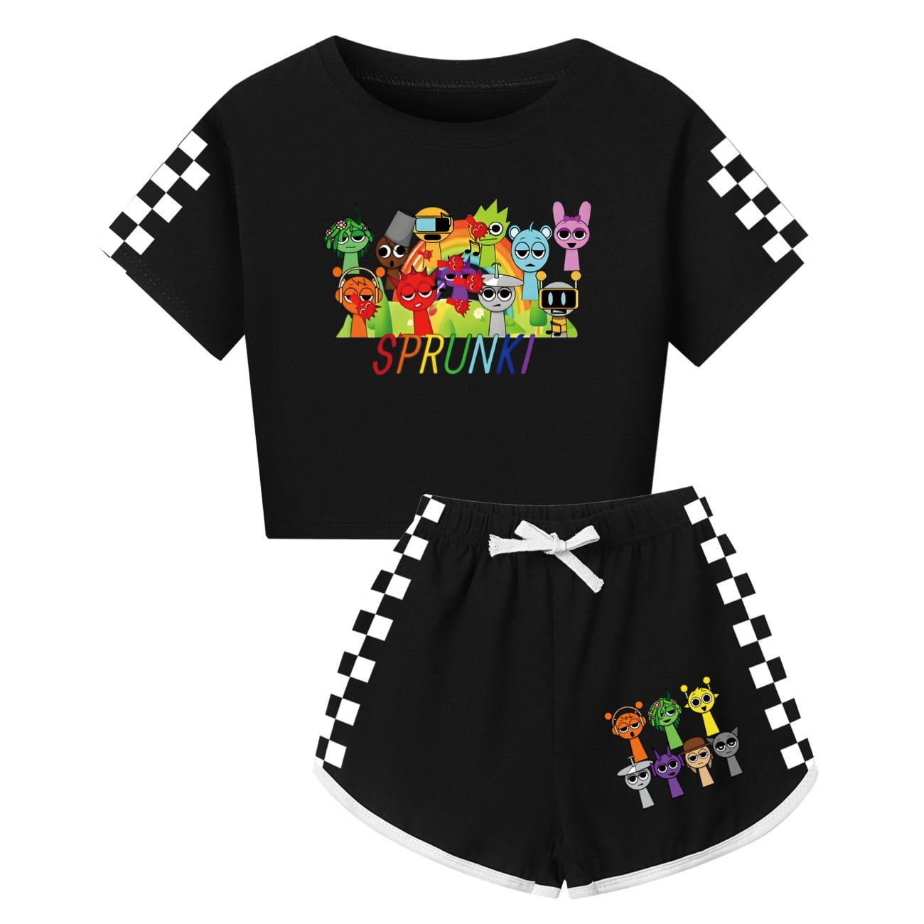 Sprunki Parent-Child Athletic Outfit,Breathable Cozy Short Sleeve ...