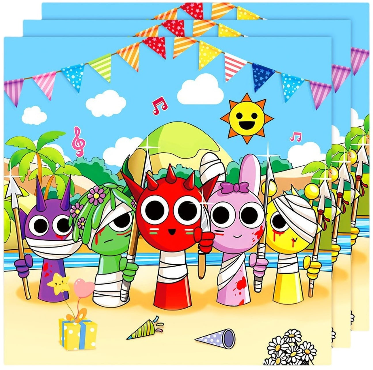 Sprunki Party Supplies- 102PC Happy Birthday Sprunki Banner Plates ...