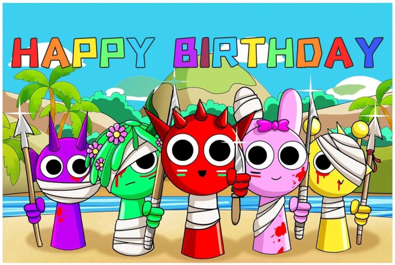 Sprunki Party Supplies- 102PC Happy Birthday Sprunki Inspired Banner ...
