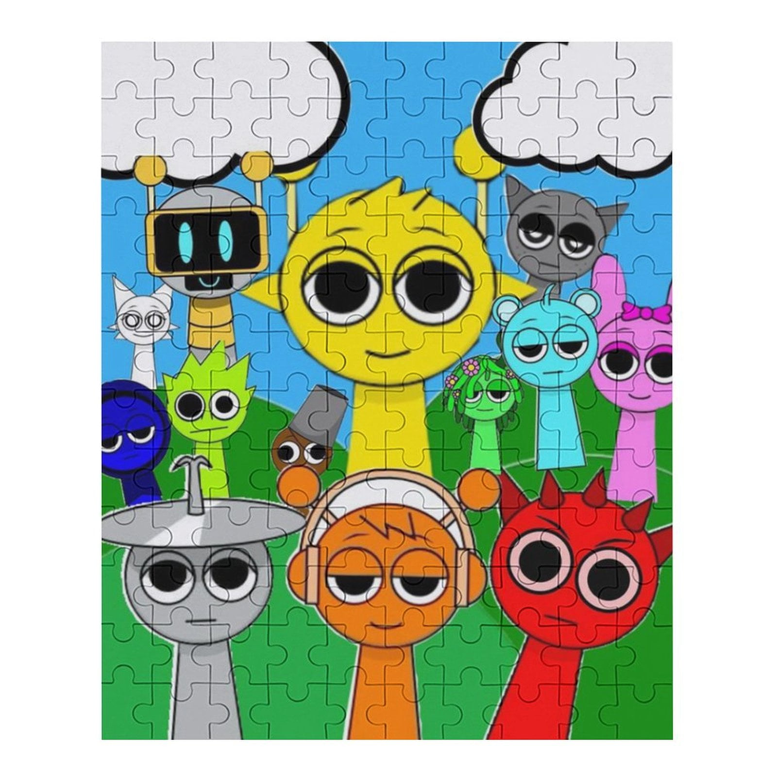 Sprunki Picture Puzzle 120 PCS Wooden Puzzle Artwork Jigsaw Puzzles for ...