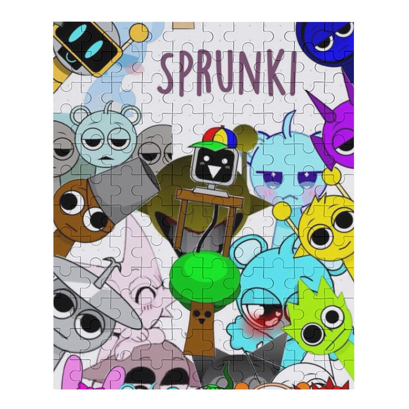 Sprunki Picture Puzzle 120 PCS Wooden Puzzle Artwork Jigsaw Puzzles for ...