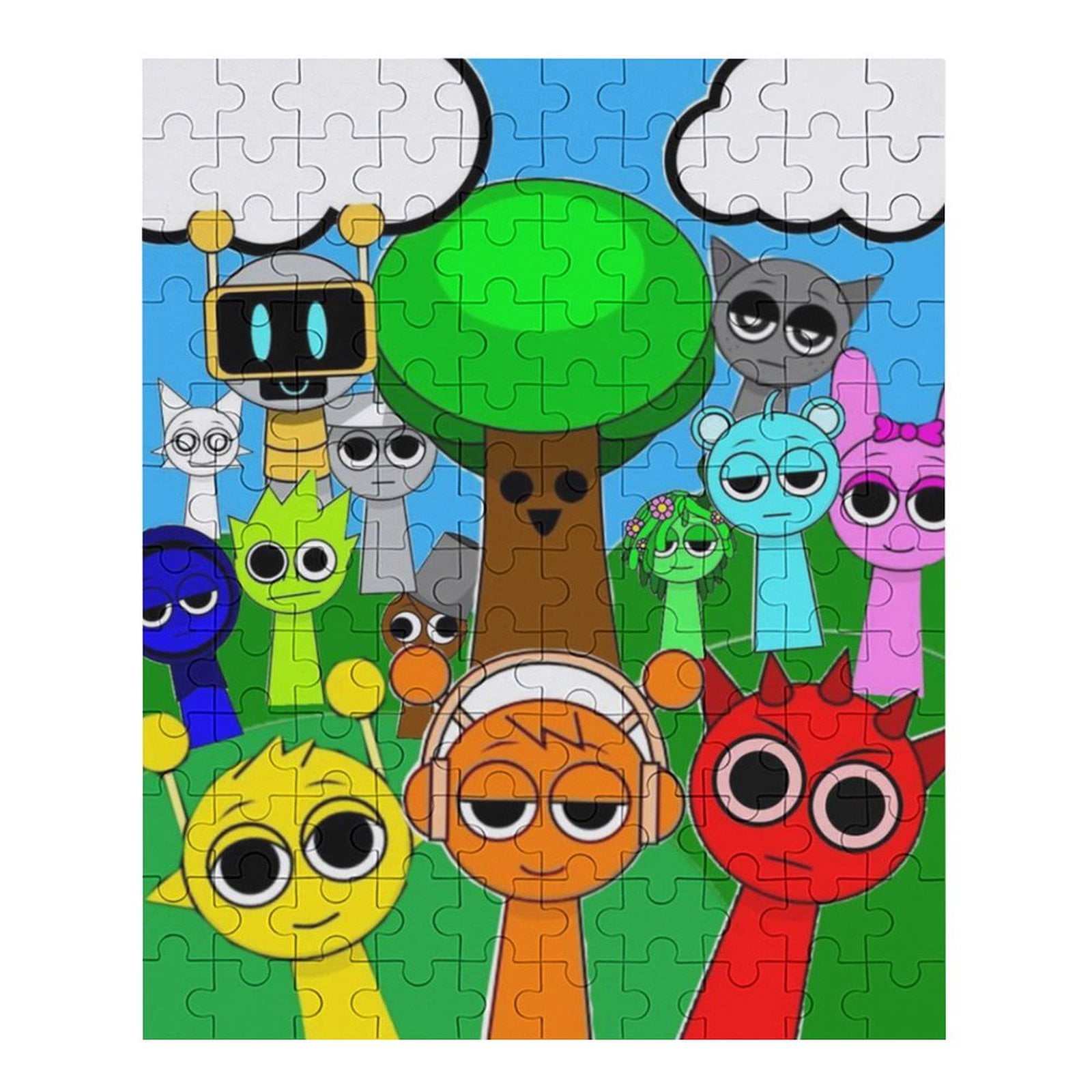 Sprunki Picture Puzzle 120 PCS Wooden Puzzle Artwork Jigsaw Puzzles for ...