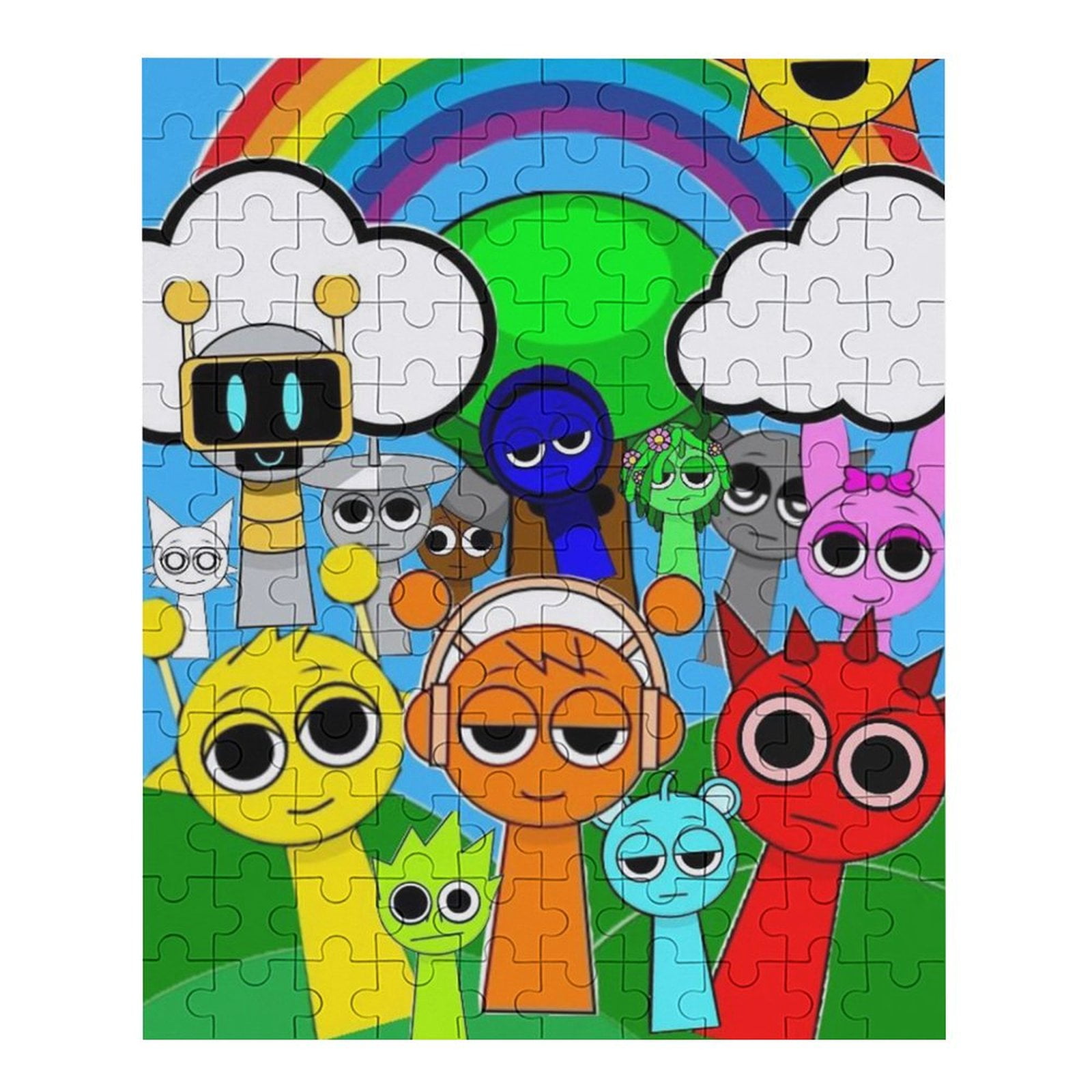 Sprunki Picture Puzzle 120 PCS Wooden Puzzle Artwork Jigsaw Puzzles for ...