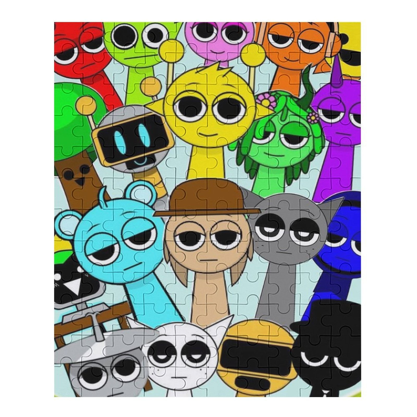 Sprunki Picture Puzzle 70 PCS Wooden Puzzle Artwork Jigsaw Puzzles for ...