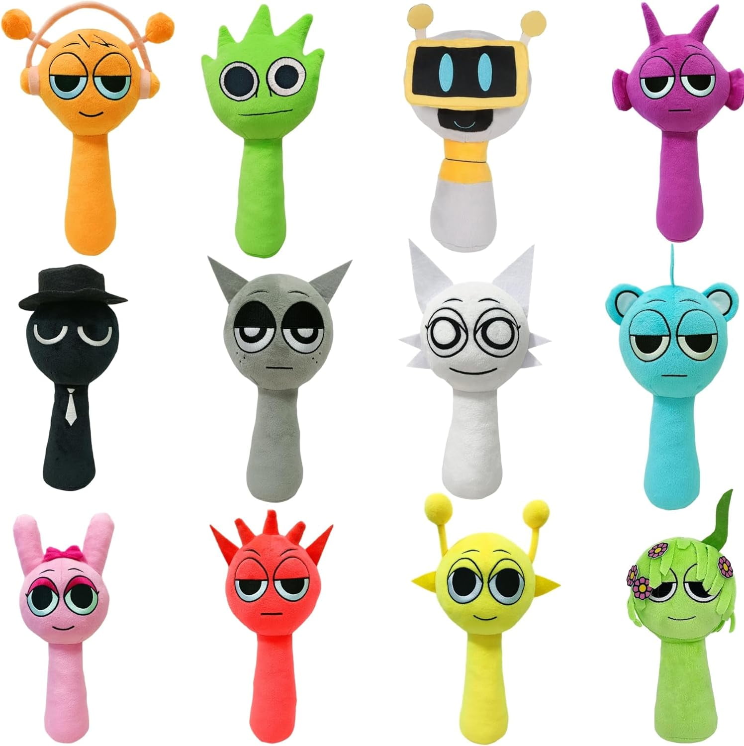 Sprunki Plush, 10'' Sprunky Wenda and Gray Plushies, 12PC Sprunk Soft ...