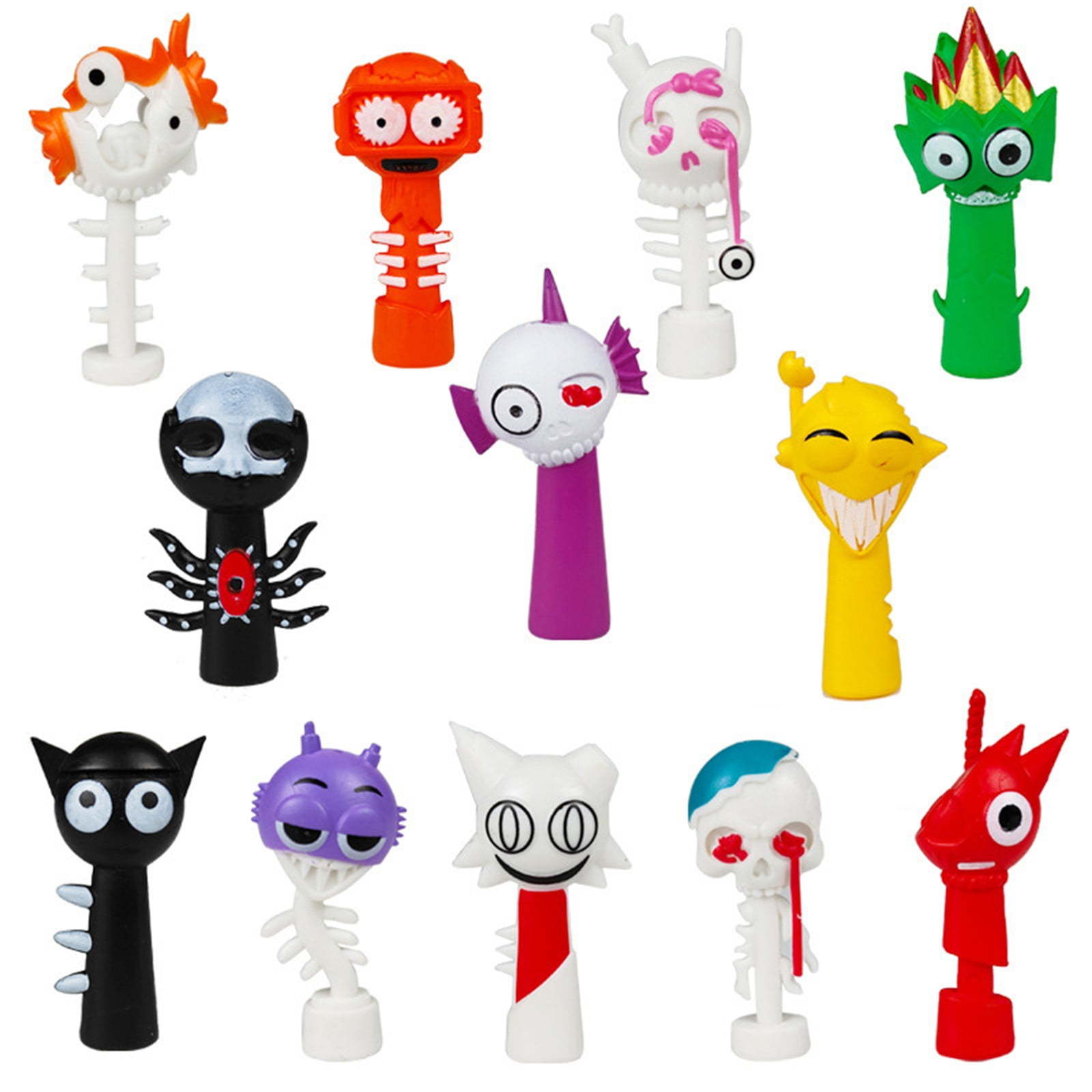 Sprunki Plush Toys 12-Piece Monster Figure Set for Kids Creative Play ...