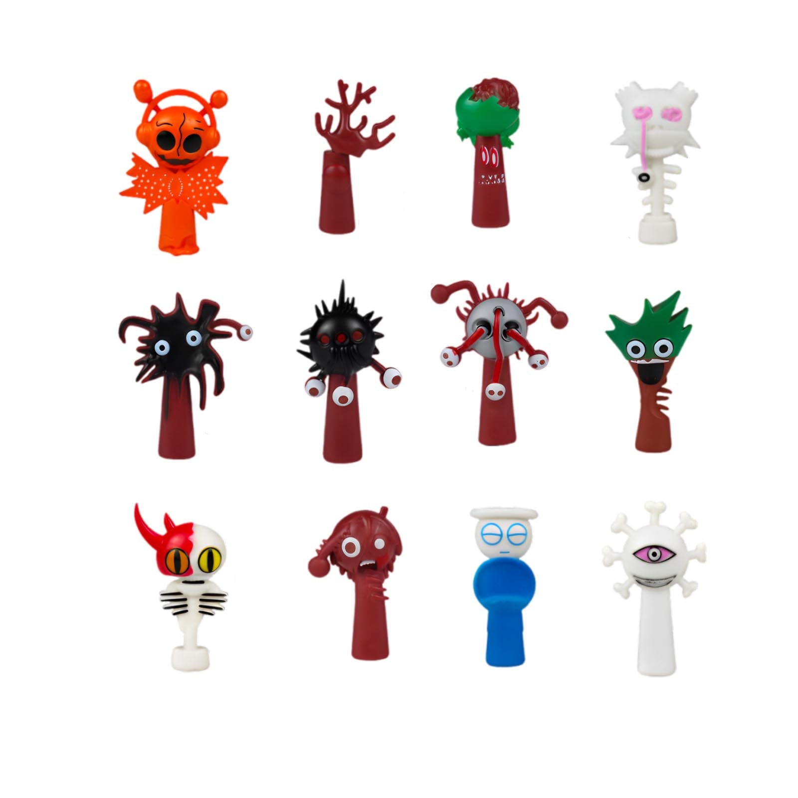 Sprunki Plush Toys 12-Piece Monster Finger Puppet Set for Kids, Unique ...