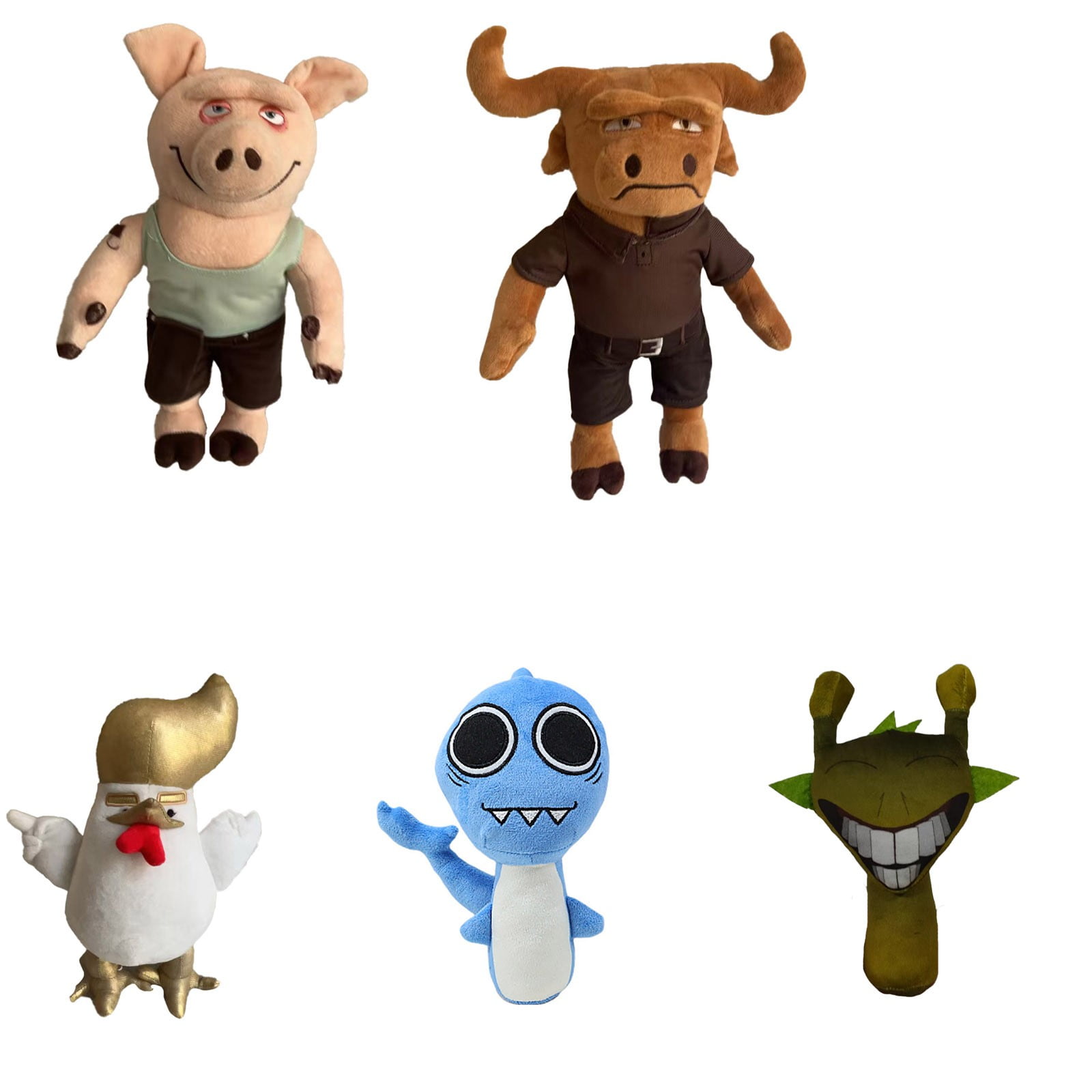 Sprunki Plush Toys Set of 5 Unique Cartoon Plush Toys Soft, Cuddly, and ...