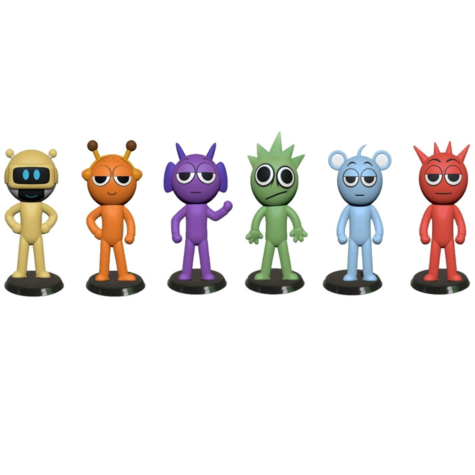 Sprunki Plush Toys Sprunki Plush Colorful Alien Character Figurine Set ...