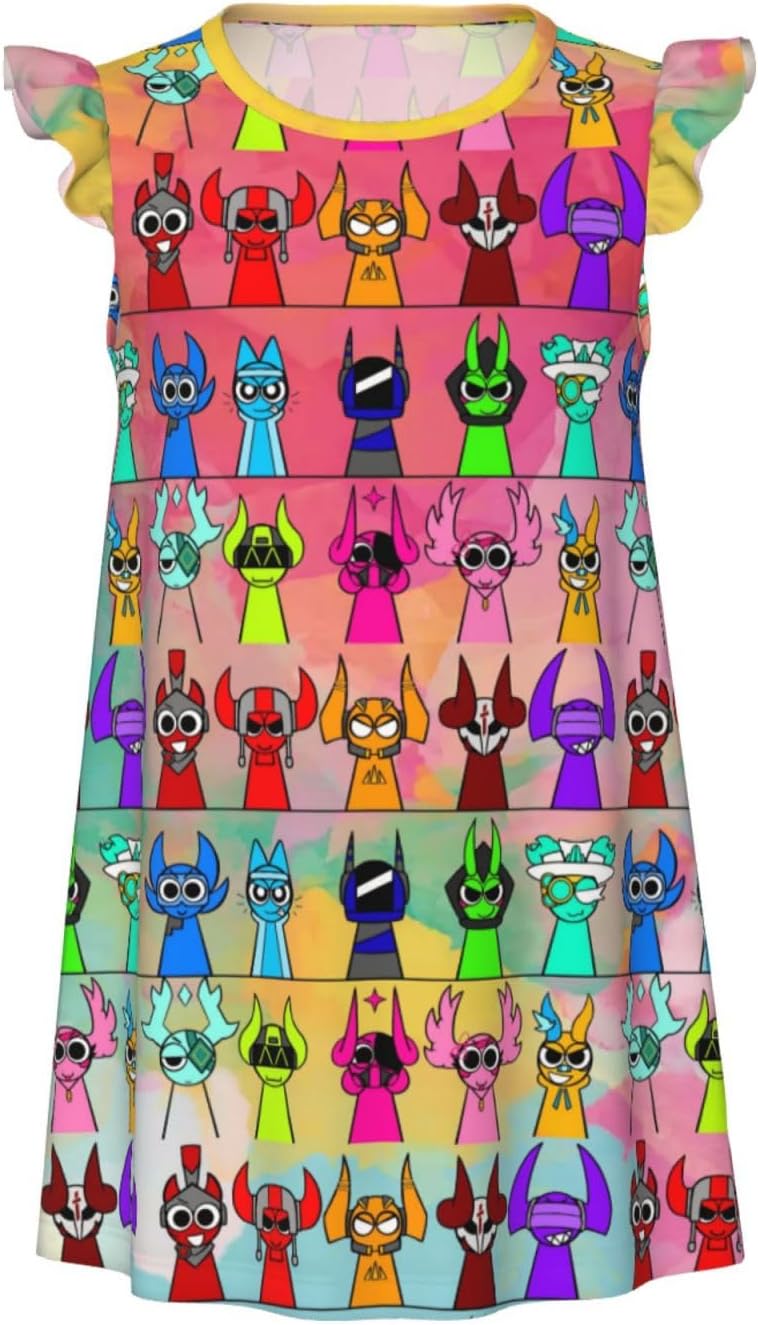 Sprunki Short Sleeved, 3D Printed Children's Princess Short Sleeved Top ...