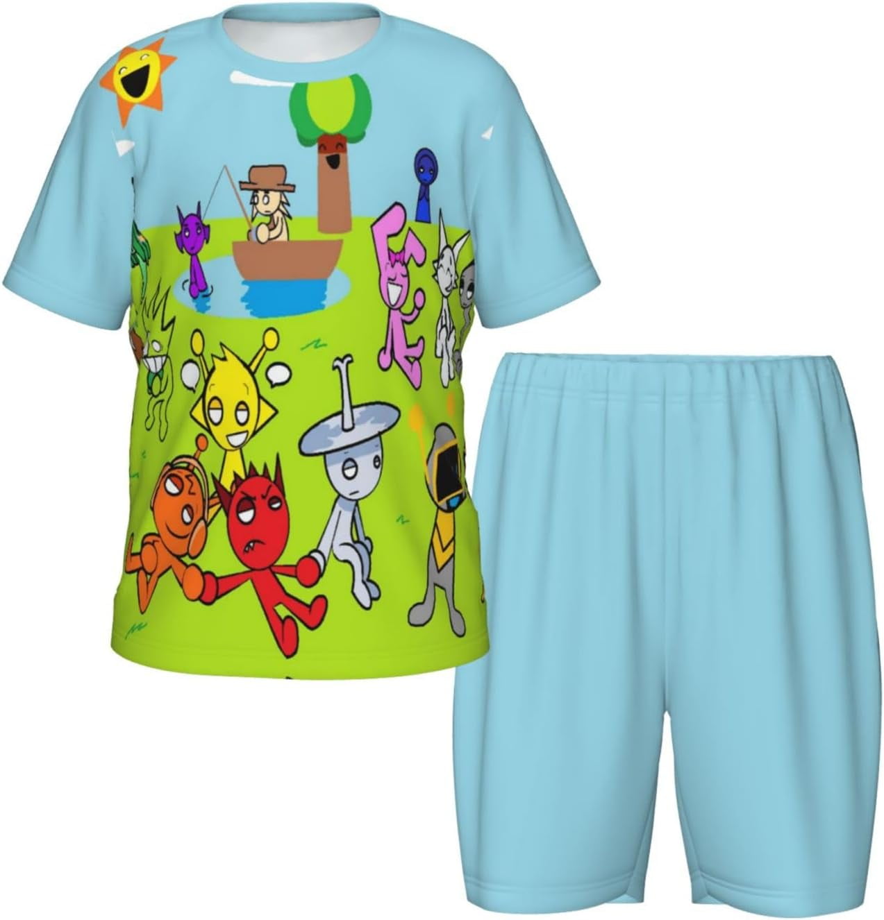 Sprunki Short Sleeved Set, Suitable For Both Men And Women, Comfortable ...