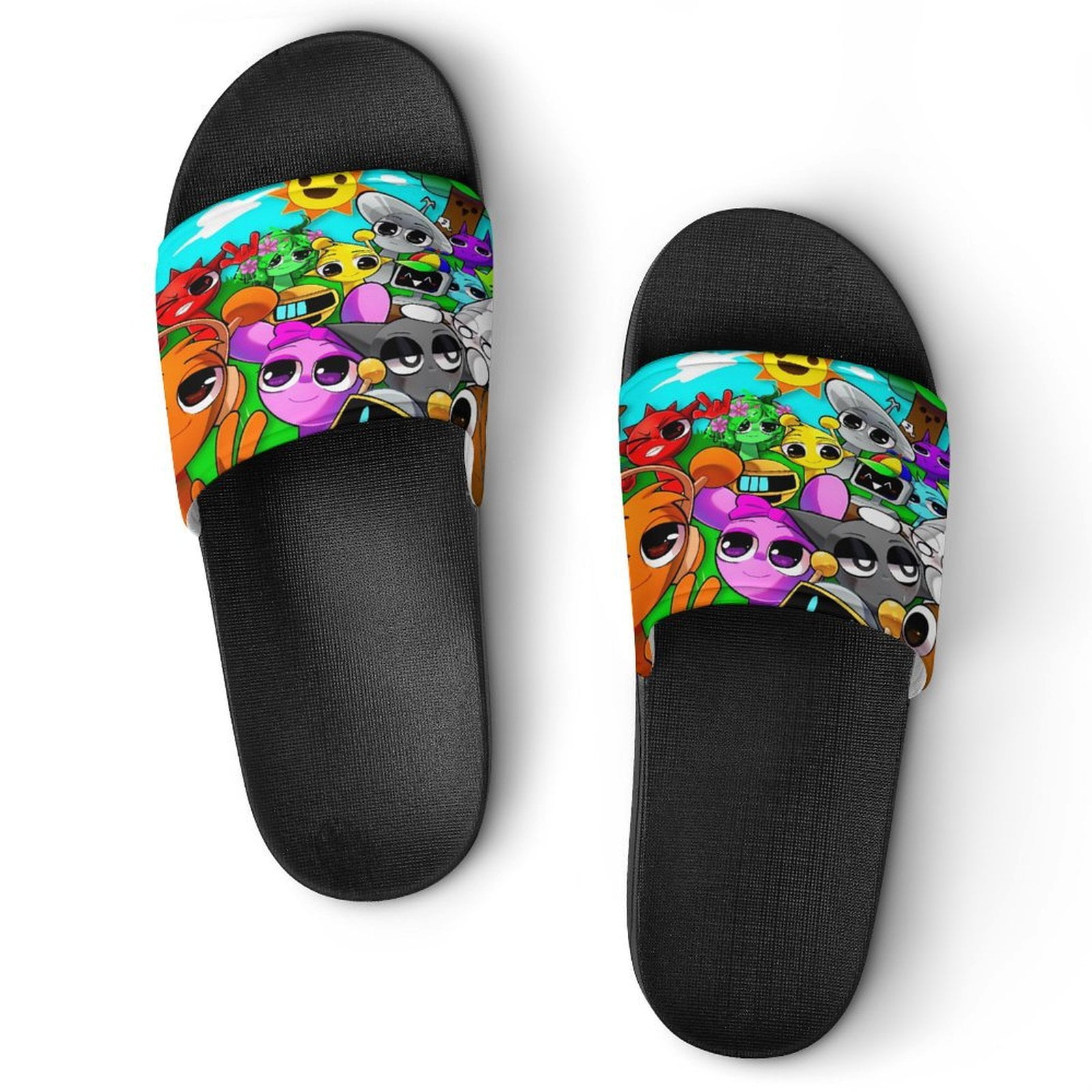 Sprunki Shower Slippers for Women & Men Non-Slip House Shoes Slide ...