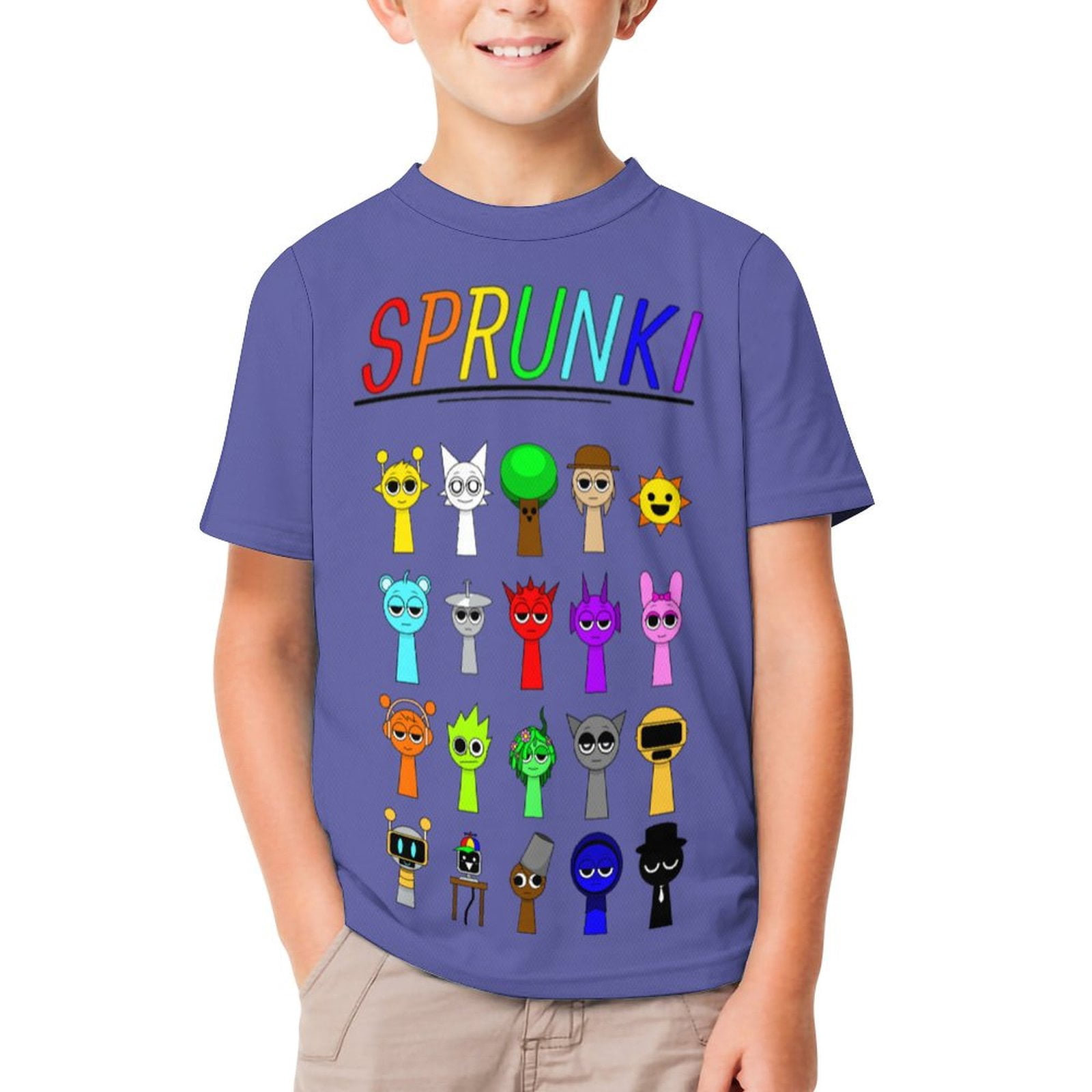 Sprunki T-Shirts for Boys Girls, Kids 3D Print Short Sleeve, Unisex ...