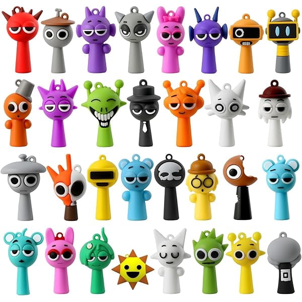 Sprunki Toy Figures,Made of Silicone,Sprunki Toys Gifts for Kids Funs ...