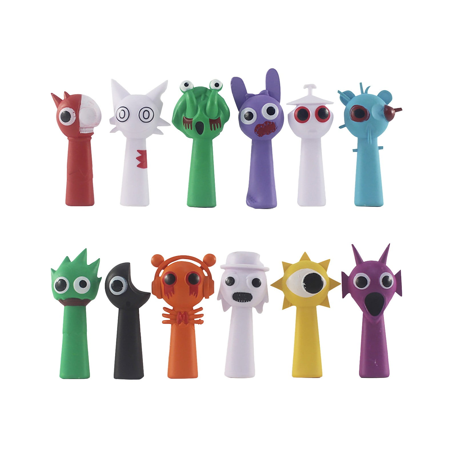 Sprunki Toys 12-Piece Monster Character Toothbrush Head Covers ...