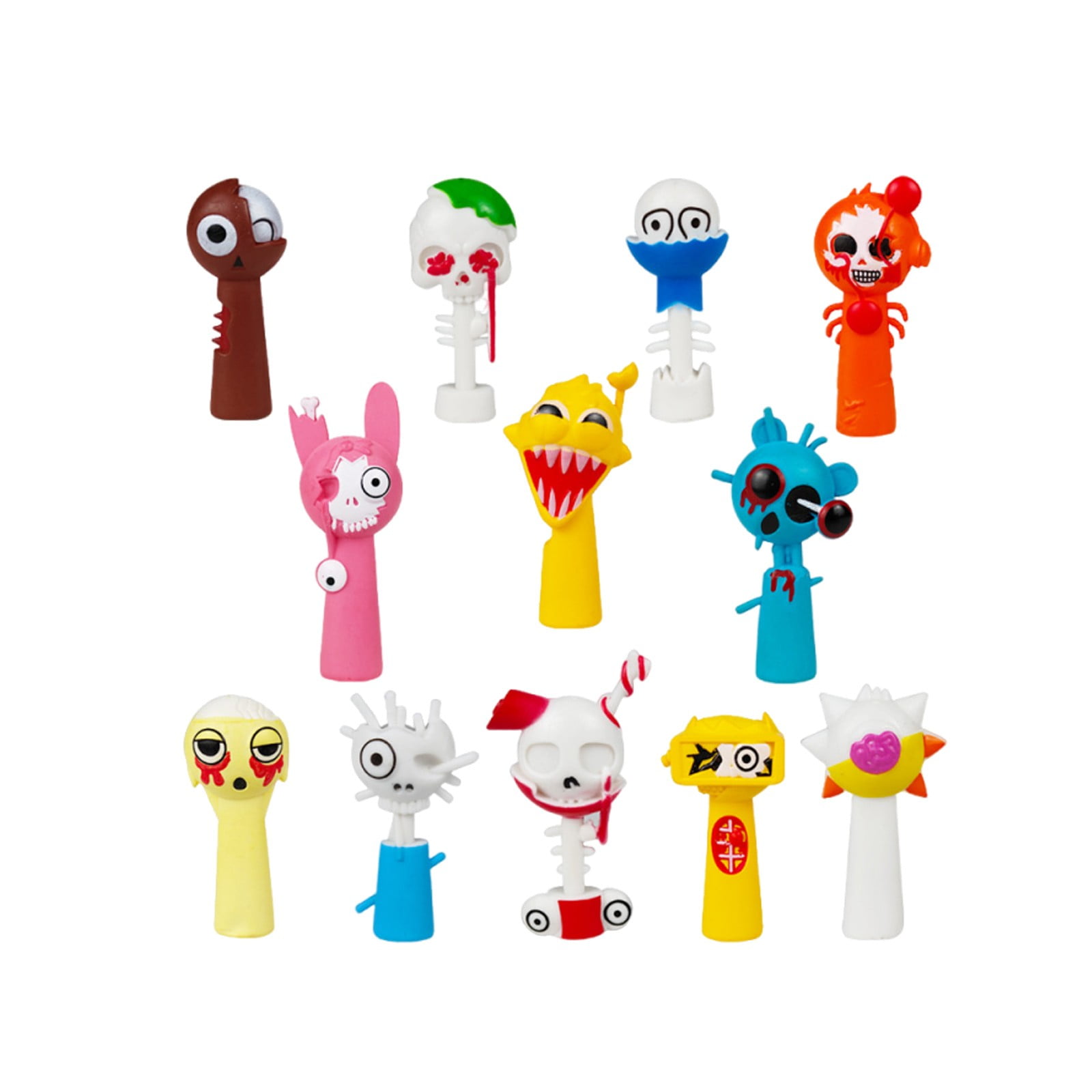 Sprunki Toys 12-Piece Monster Finger Puppets Set Creative Play Figures ...